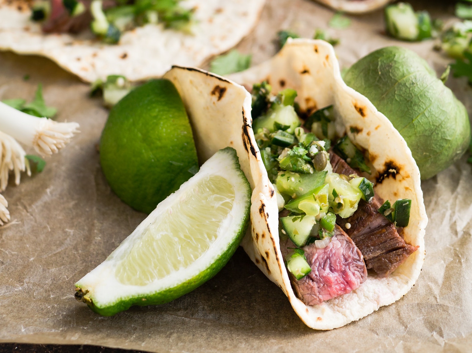 Prime Rib Tacos with Avocado Horseradish Sauce - Shamrock Foods